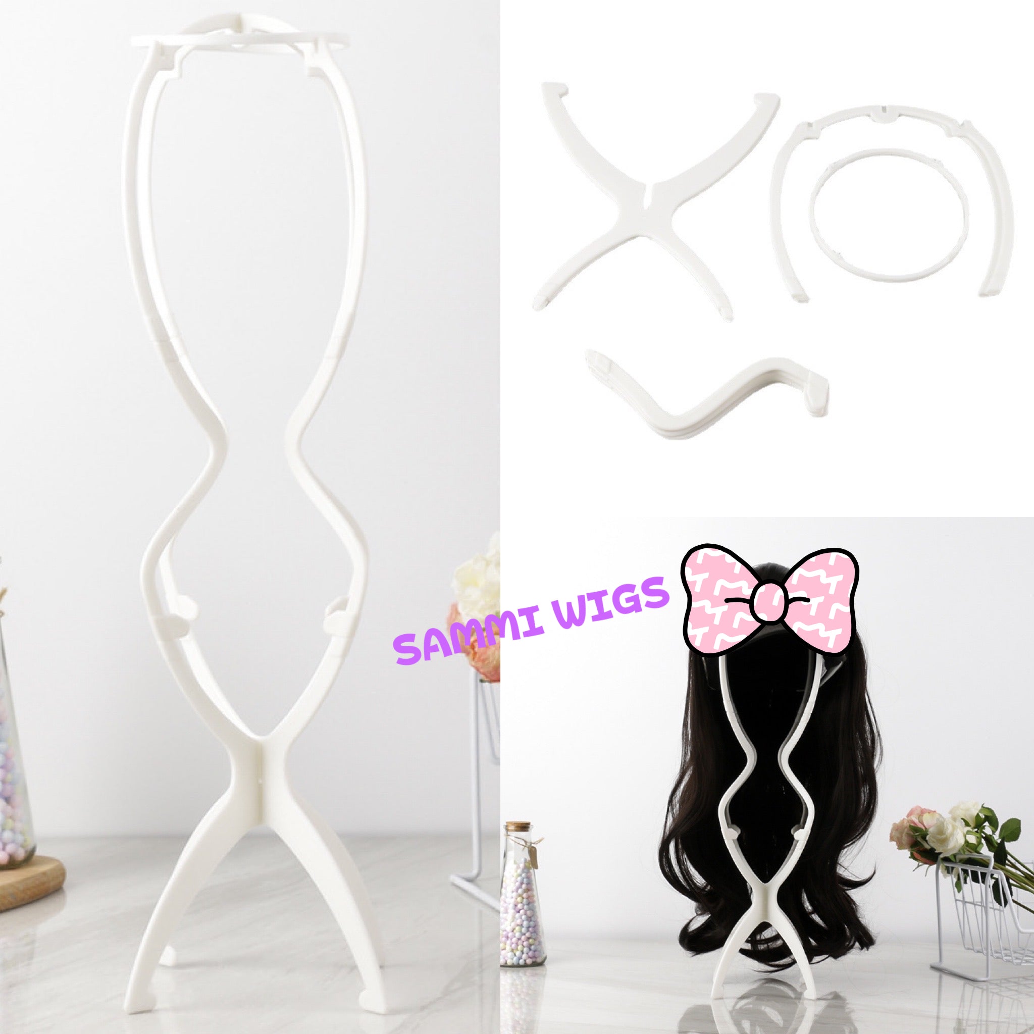 Portable wig stand for long wigs – Sammiwigs
